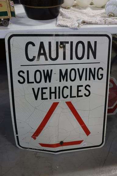 SLOW MOVING VEHICLES ROAD SIGN - Shackelton Auctions Inc.