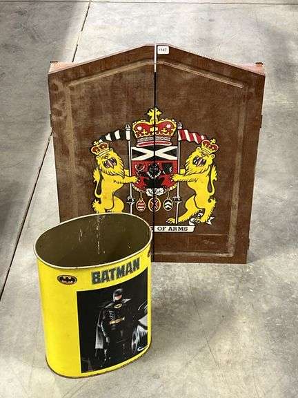 DART BOARD & BATMAN TRASH CAN - Shackelton Auctions Inc.