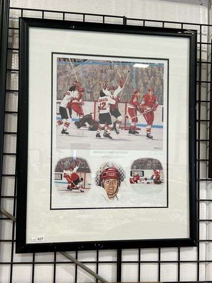 "HENDERSON SCORES FOR CANADA" FRAMED NUMBERED PRINT BY DANIEL PARRY 835 ...