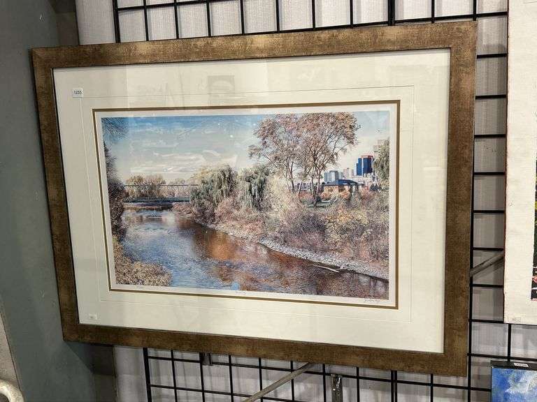 JONATHON HAYES "FOREST CITY" SIGNED AND FRAMED PRINT - 37"X28 ...