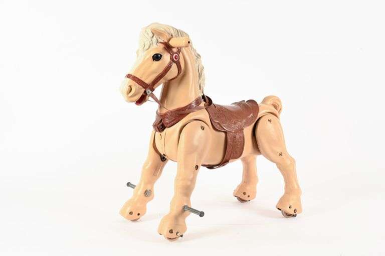 1967 MARX MARVEL MUSTANG RIDE-ON GALLOPING HORSE - Shackelton Auctions Inc.