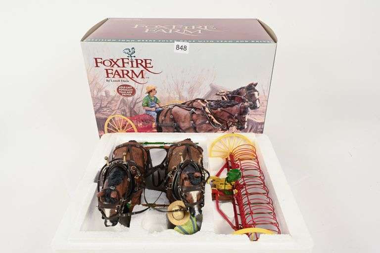 FOXFIRE FARM JOHN DEERE SULKY RAKE WITH TEAM & DRIVER - Shackelton ...