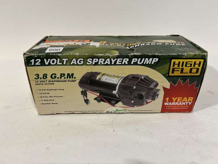 HIGH FLO 12V AG SPRAYER PUMP - Shackelton Auctions Inc.