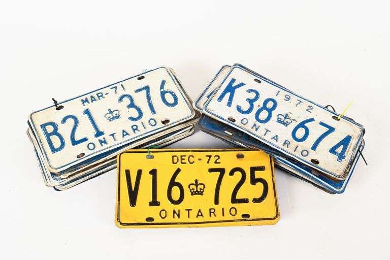 LARGE LOT OF 1970'S ONTARIO LICENSE PLATES - Shackelton Auctions Inc.