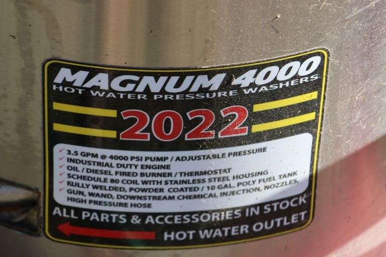 MAGNUM GOLD 4000 HOT WATER POWER WASHER - Shackelton Auctions Inc.