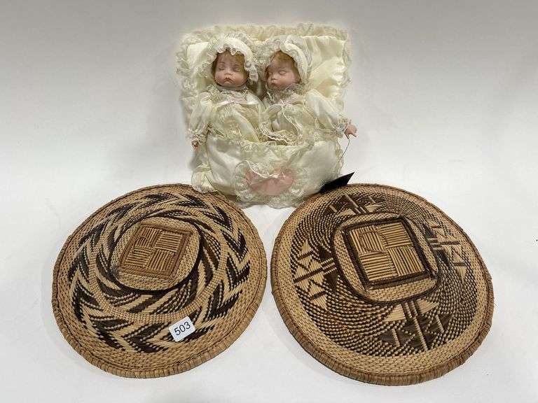 WOVEN BASKETS AND PORCELIN DOLLS - Shackelton Auctions Inc.