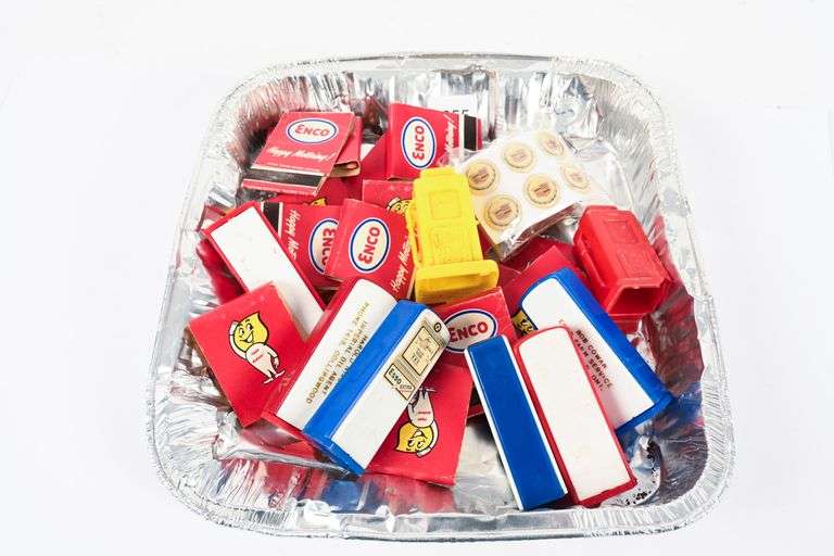 GROUP OF ESSO GAS PUMP SALT AND PEPPER SHAKERS AND MATCH BOOKS ...