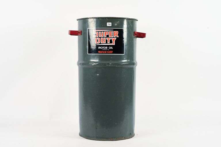 120 POUND BARREL WITH SUPERTEST DECAL - Shackelton Auctions Inc.