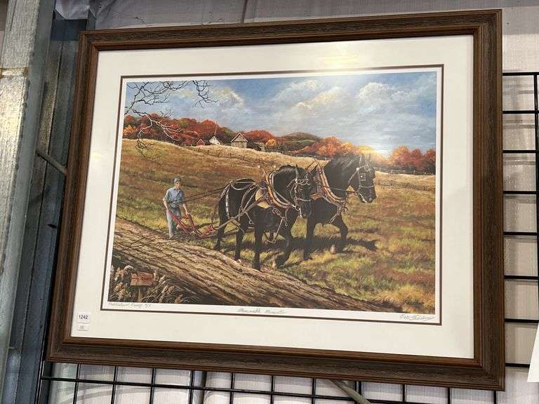 VIC GIBBONS "MEMORABLE MOMETS" SIGNED FRAMED PRINT - 33"X27 ...