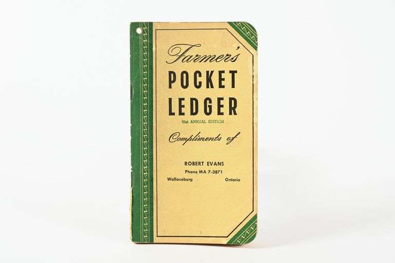 1957/58 FARMER'S POCKET LEDGER - Shackelton Auctions Inc.