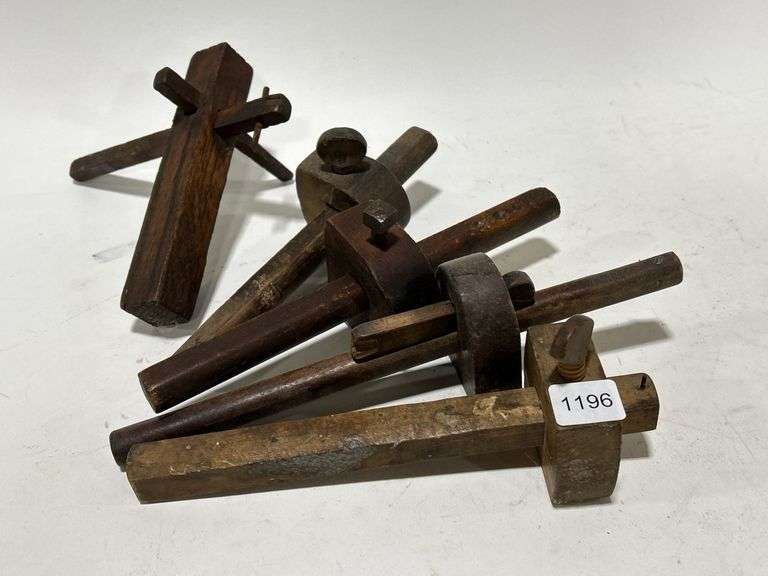 5 ANTIQUE WOODEN SCRIBES - Shackelton Auctions Inc.