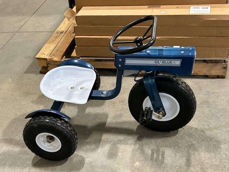 MODERN OL' BLUE PEDAL TRACTOR - Shackelton Auctions Inc.
