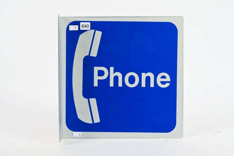 TELEPHONE D/S ALUMINUM FLANGE SIGN - 12"X12" - Shackelton Auctions Inc.