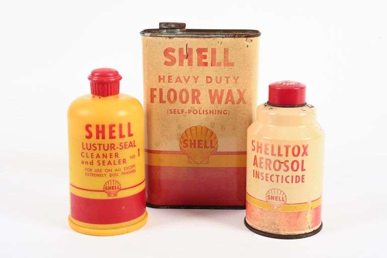SHELL FLOOR WAX, AEROSOL AND LUSTUR-SEAL CANS - Shackelton Auctions Inc.