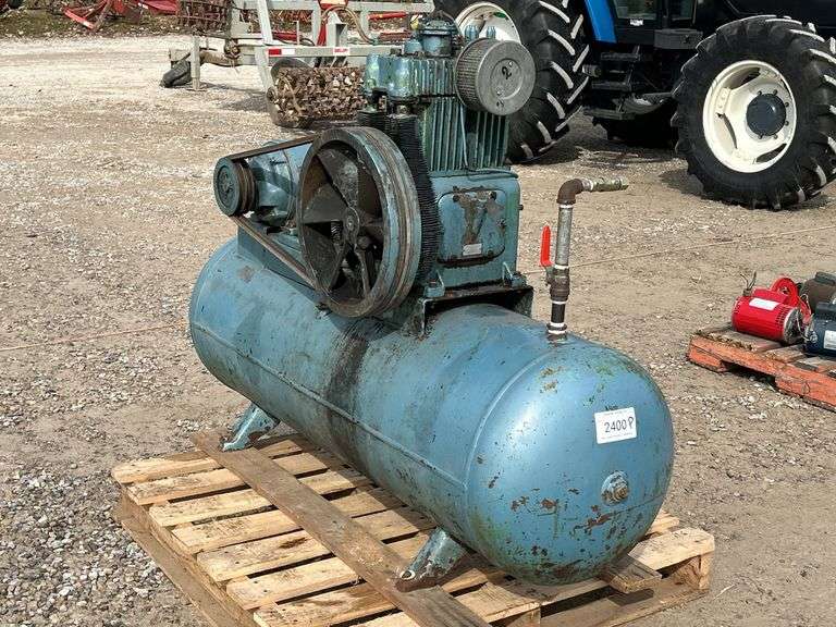 85 GALLON 3 PHASE HORIZONTAL COMPRESSOR - Shackelton Auctions Inc.