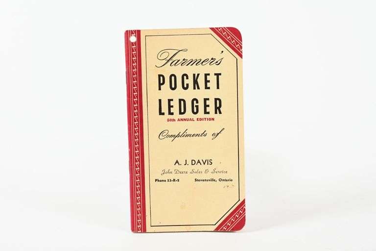 1950/51 FARMER'S POCKET LEDGER - Shackelton Auctions Inc.