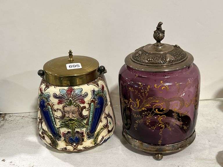 2 ANTIQUE BISCUIT JARS - Shackelton Auctions Inc.