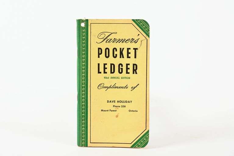 1958/59 FARMER'S POCKET LEDGER - Shackelton Auctions Inc.