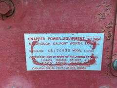 SNAPPER LT12 LAWN MOWER & BLADE - Shackelton Auctions Inc.