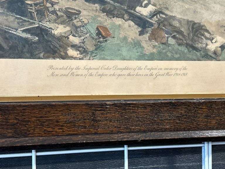 FRAMED "DRESSING STATION IN THE FIELD, ARRAS" BY A. BASTIEN PRINT 35 ...