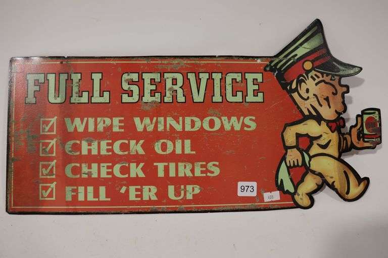 MODERN FULL SERVICE SST SIGN 20"X10" - Shackelton Auctions Inc.