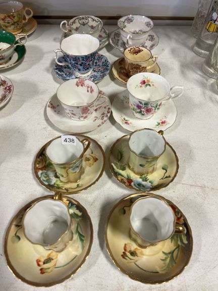 GROUP OF TEN ASSORTED TEA CUPS AND SAUCERS - Shackelton Auctions Inc.