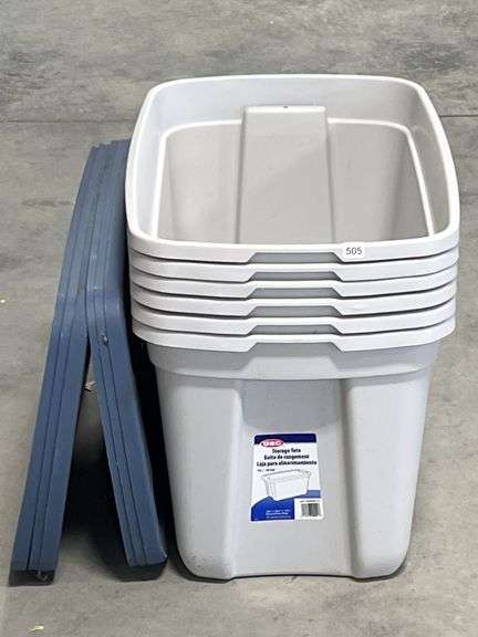6 TOTES WITH LIDS - Shackelton Auctions Inc.
