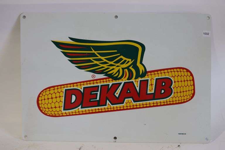 DEKALB DOUBLE SIDED ALUMINUM SIGN 24"X15" - Shackelton Auctions Inc.