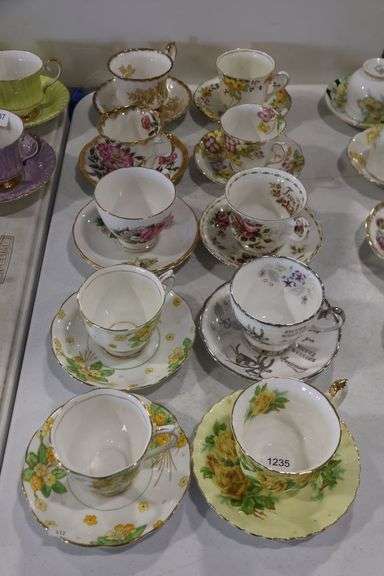 TEN ASSORTED TEA CUPS AND SAUCERS - Shackelton Auctions Inc.