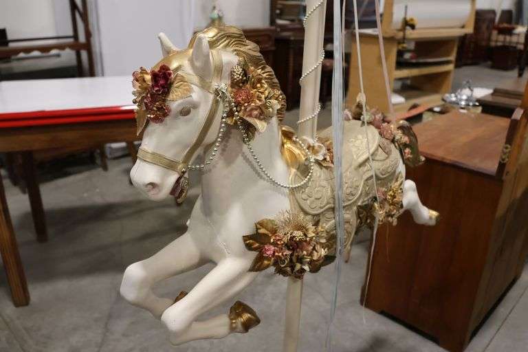 DECORATIVE CAROUSEL HORSE 70" - Shackelton Auctions Inc.