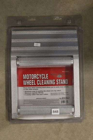 MOTORCYCLE WHEEL CLEANING STAND - Shackelton Auctions Inc.