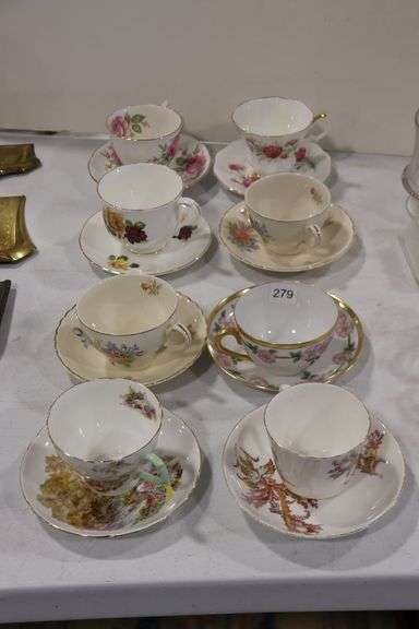 SIX ASSORTED TEA CUPS AND SAUCERS - Shackelton Auctions Inc.