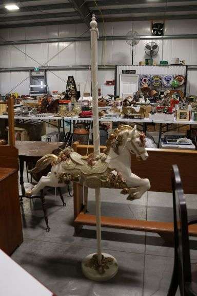 DECORATIVE CAROUSEL HORSE 70" - Shackelton Auctions Inc.