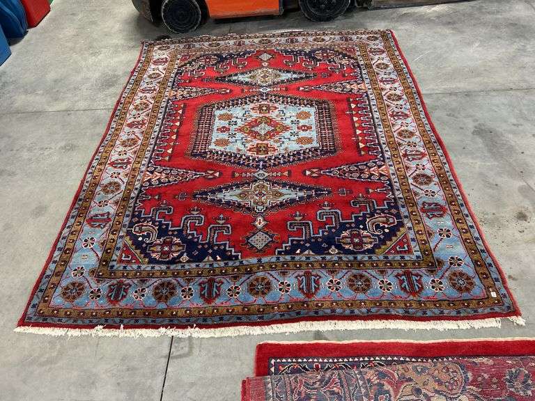 ANTIQUE WOVEN AREA RUG - 92"X113" - Shackelton Auctions Inc.