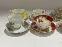 EIGHT ASSORTED TEA CUPS AND SAUCERS - Shackelton Auctions Inc.