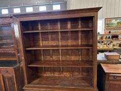 LARGE ANTIQUE OAK GENERAL STORE TWO PIECE CABINET 74"X26"X96 ...