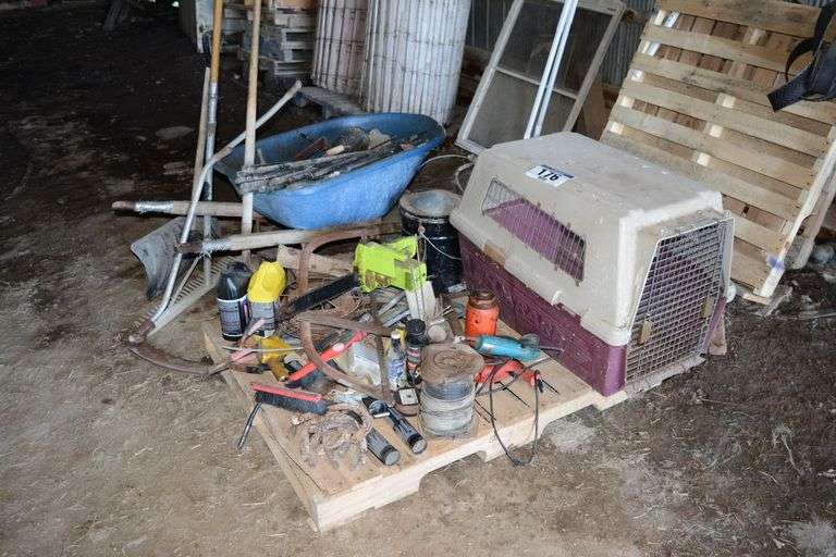 Pallet - Wheelbarrow, Dog Crate, Tools and Hardware - Shackelton ...
