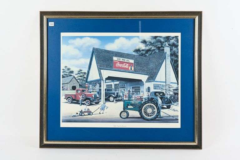 FRAMED SIGNED AND NUMBERED "FILLIN' UP ON MEMORIES" PAMELA C. RENFROE ...