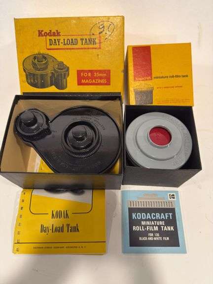 KODAK DAY-LOAD TANK AND MINIATURE ROLL-FILM TANK WITH BOXES ...