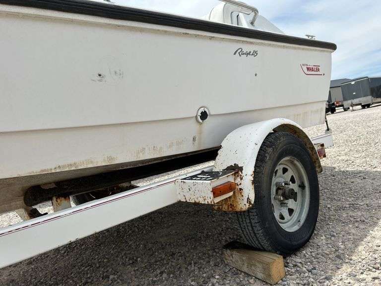 BOSTON WHALER RAGE 15 BOAT & TRAILER - Shackelton Auctions Inc.