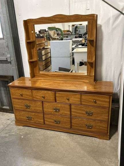 DRESSER WITH MIRROR 60"X16"X67" - Shackelton Auctions Inc.