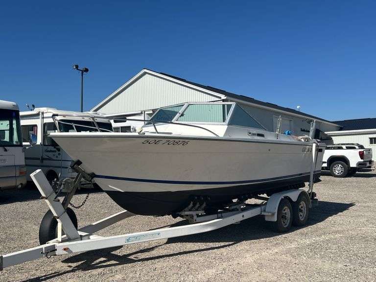 1969 GREW 245 BOAT, MOTOR & TRAILER - Shackelton Auctions Inc.