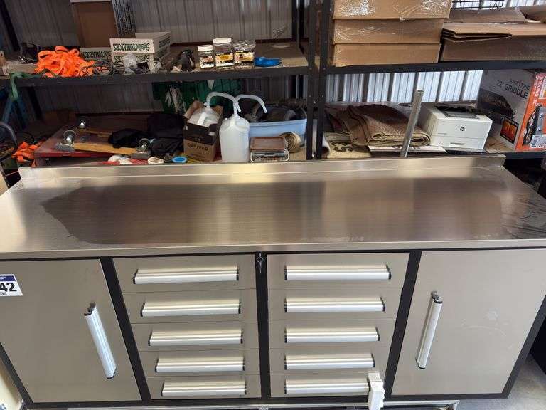 STEELMAN 7' STAINLESS STEEL GARAGE CABINET WORKBENCH - Shackelton ...