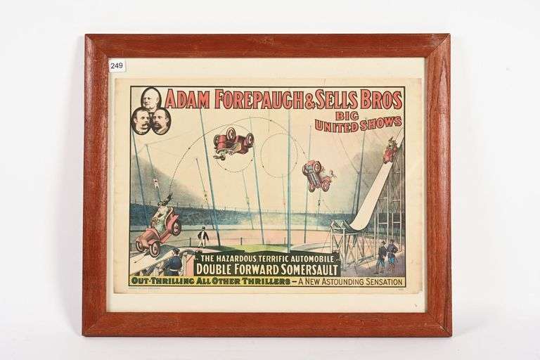 FRAMED 1960 ADAM FOREPAUCH & SELLS BROS CIRCUS POSTER - 23"X18 ...