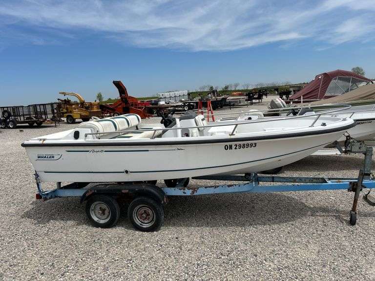 BOSTON WHALER RAGE 15 BOAT & TRAILER - Shackelton Auctions Inc.