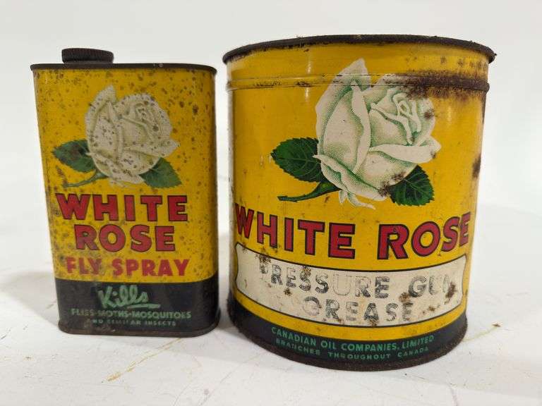 WHITE ROSE PRESSURE GUN GREASE 5 LB CAN AND WHITE ROSE FLY SPRAY 16 OZ ...