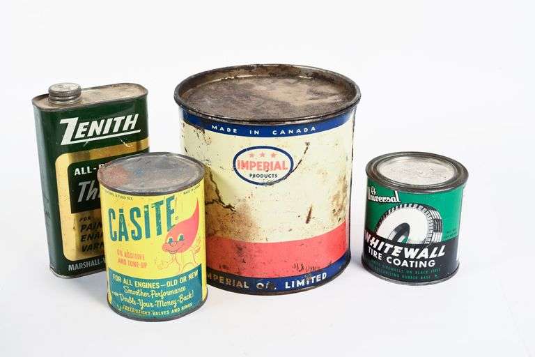 GROUP OF ASSORTED PRODUCT CANS, BOTTLES AND GREASE TUBE - Shackelton ...