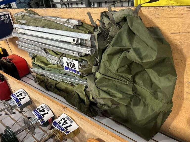 FOLDING COT FRAMES AND TARP - Shackelton Auctions Inc.