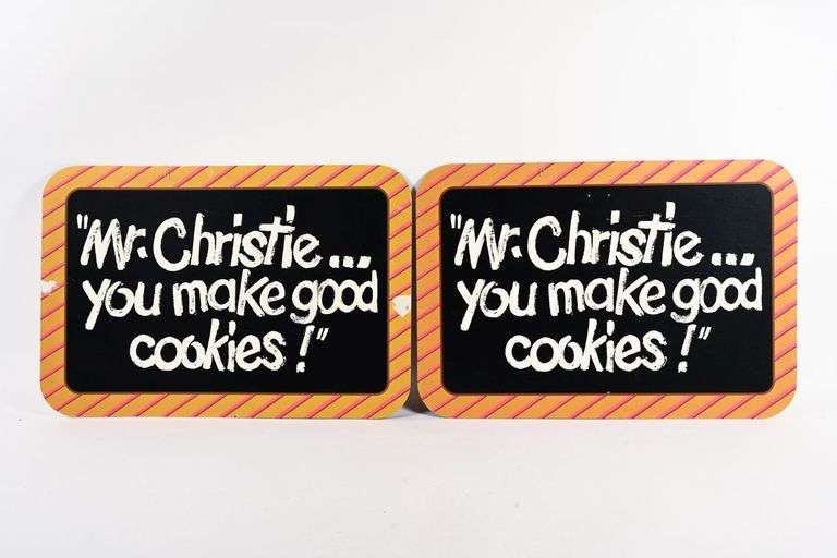 TWO MR. CHRISTIE CARDBOARD EASEL BACK SIGNS - 32"X22" - Shackelton ...