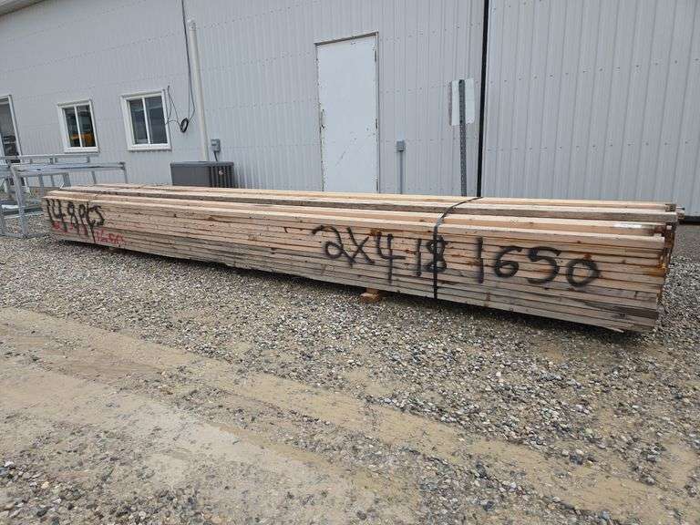 148 PIECES OF 18' 2X4 LUMBER - Shackelton Auctions Inc.